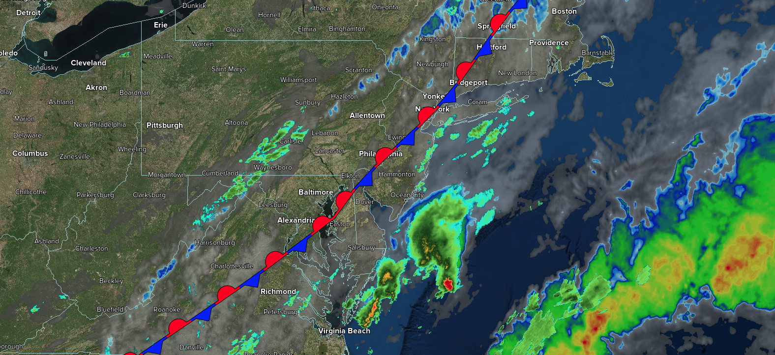 Stationary Front Slowly Drifts Off The Coast – NY NJ PA Weather