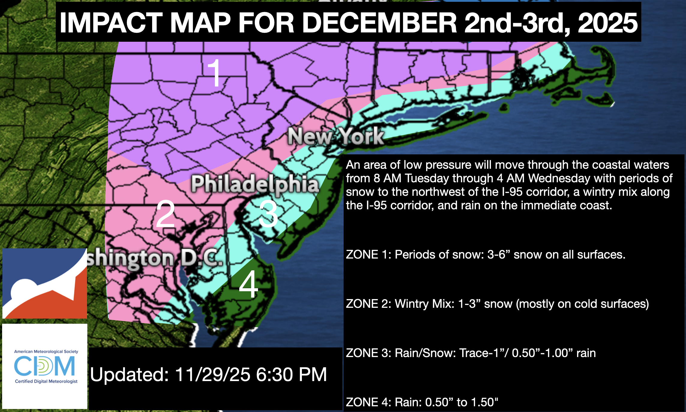 First Winter Storm Of The Season On Tuesday – NY NJ PA Weather